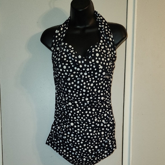 Catalina | Swim | Catalina Black And White Polka Dot One Piece Swimsuit ...
